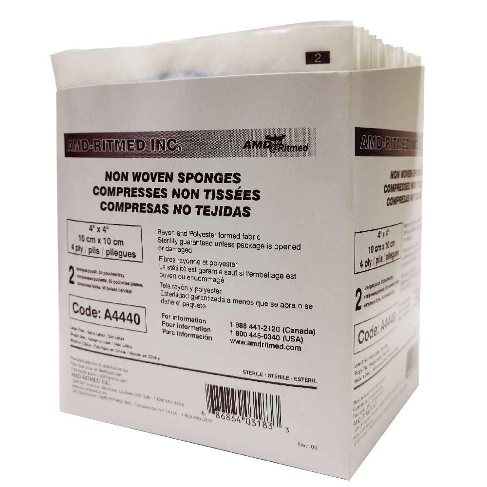 AMD-RITMED A4440 Sterile Gauze Sponge, 4IN x 4IN 4PLY – Thomas Specialty